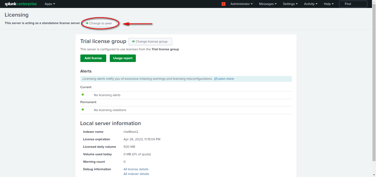 Splunk Enterprise 9.x license activation for test cases on Linux ...